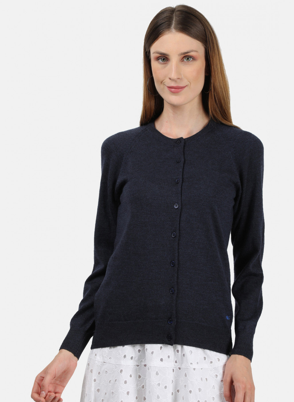 Buy Women Navy Blue Solid Cardigan Online in India - Monte Carlo