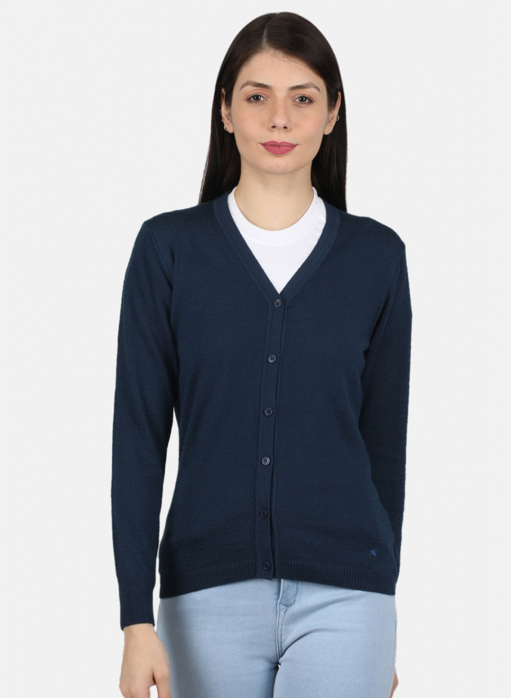 Buy Women Navy Blue Solid Cardigan Online in India - Monte Carlo
