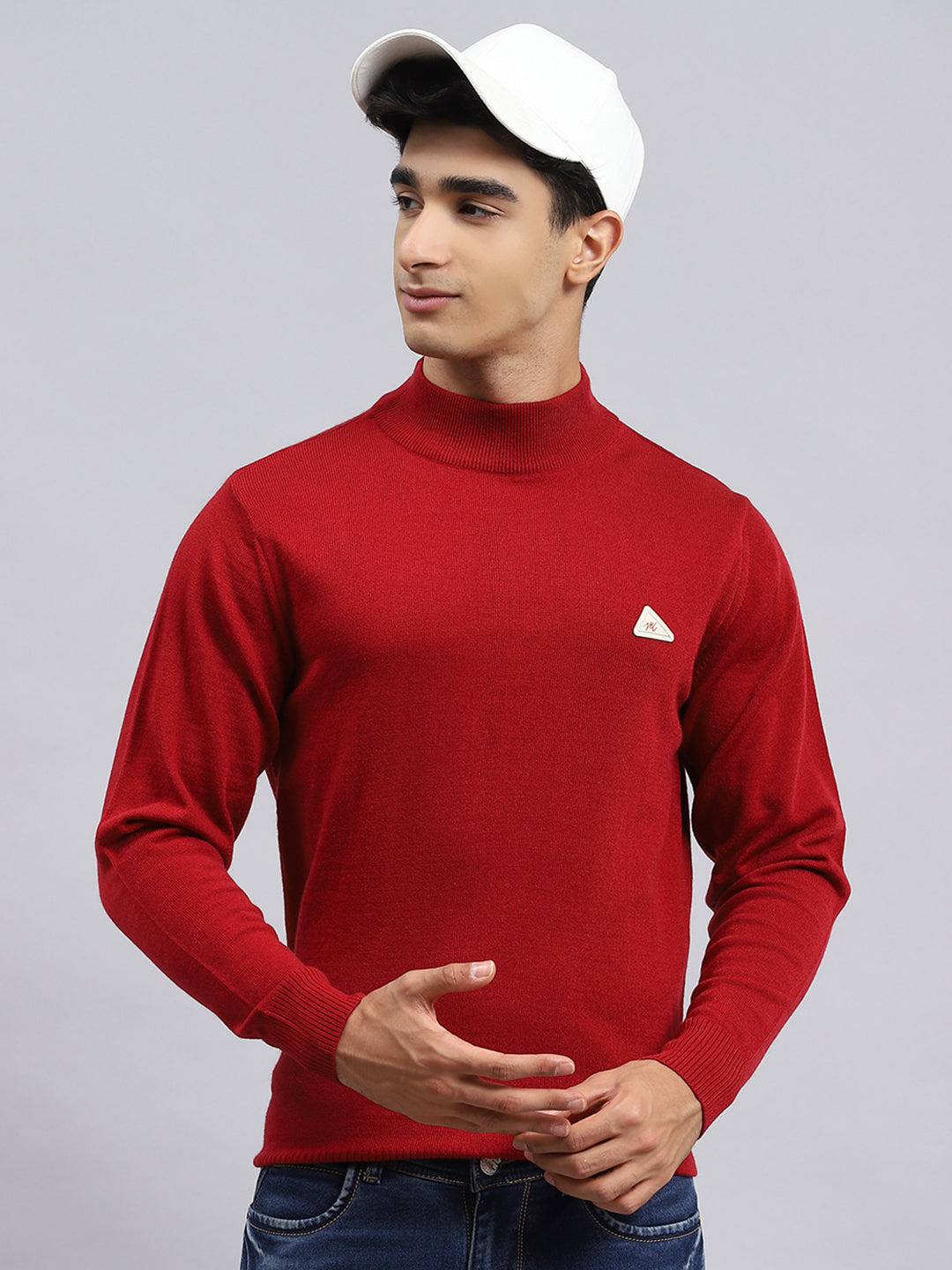Buy Men Red Solid Pullover Online in India - Monte Carlo