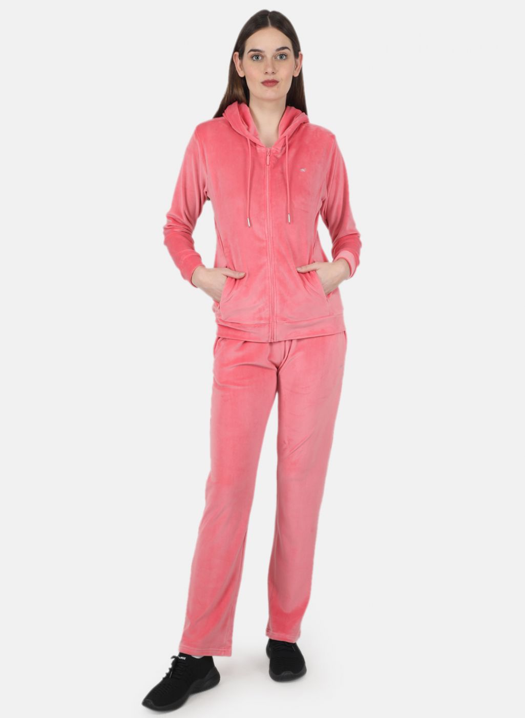 Buy Women Peach Solid Tracksuit Online in India - Monte Carlo