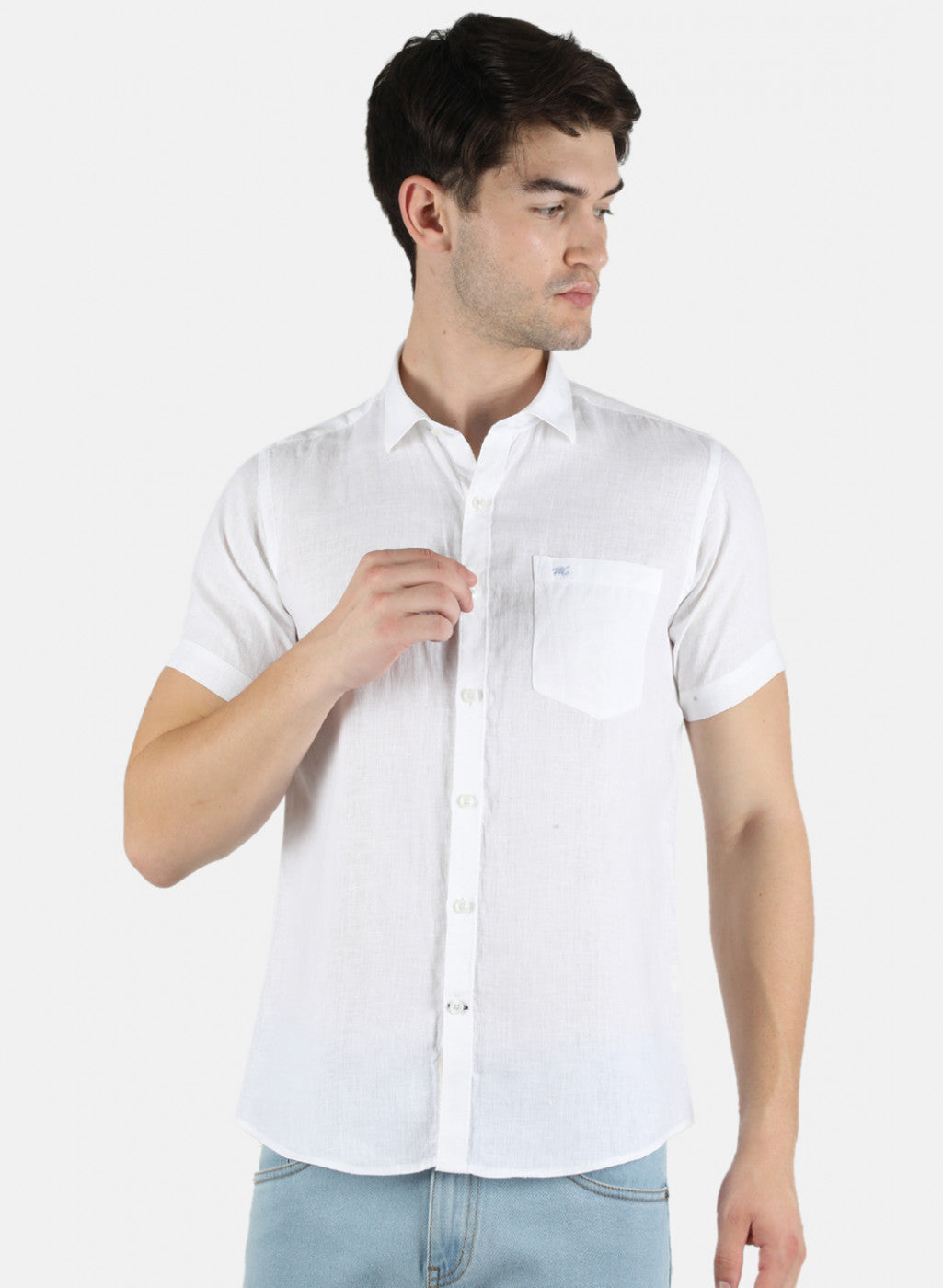 Buy Men White Solid Shirt Online in India - Monte Carlo