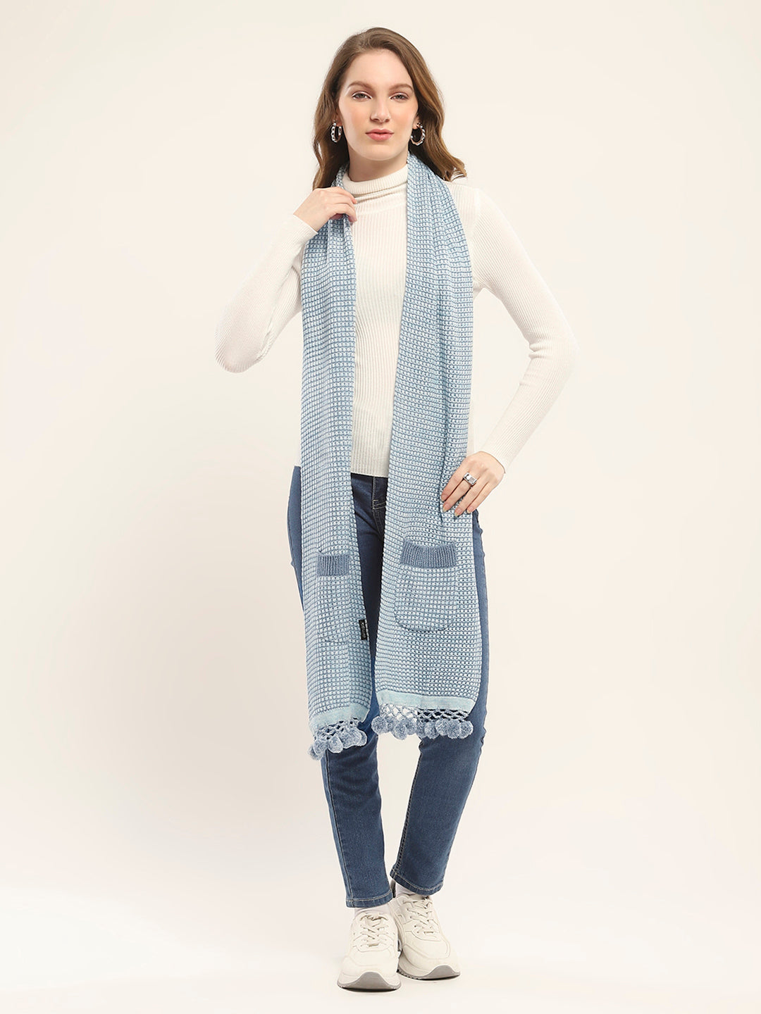 Buy Women Green Self Design Muffler Online in India - Monte Carlo