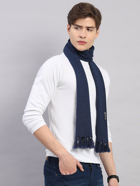 Buy Men Navy Blue Solid Pure Wool Muffler Online in India - Monte Carlo