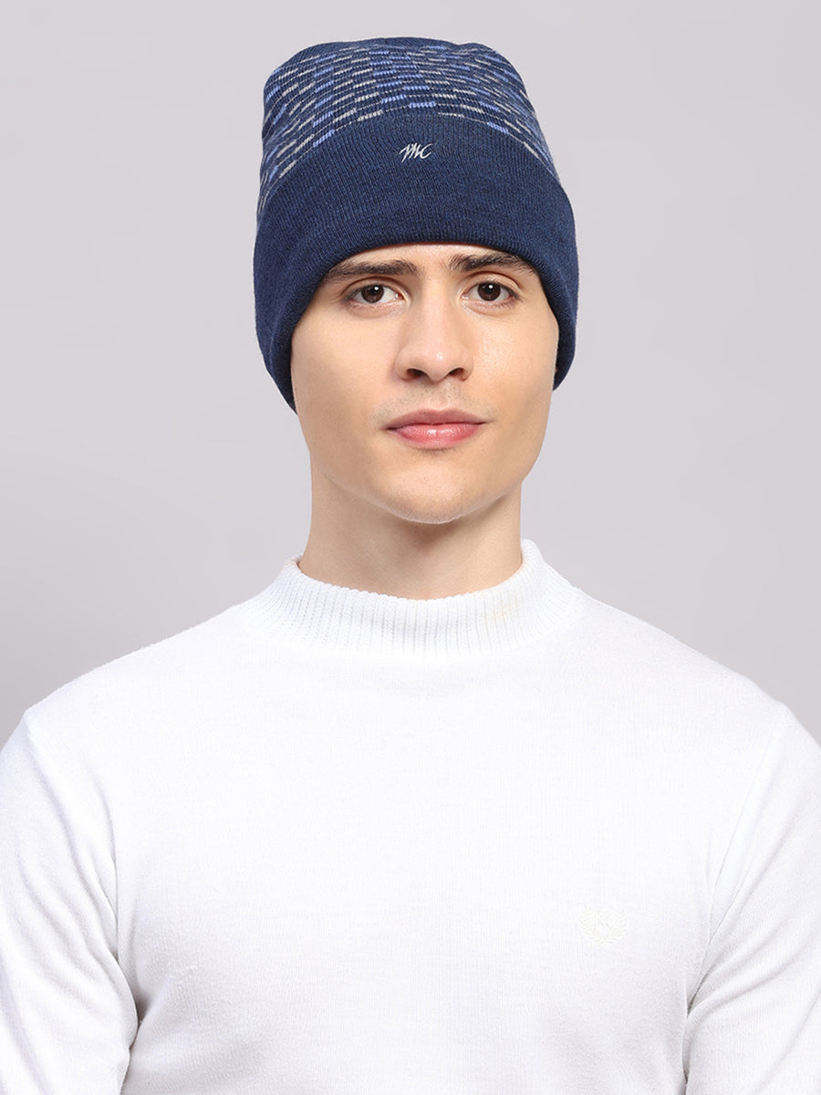 Buy Men Blue Printed Pure Wool Cap Online in India - Monte Carlo