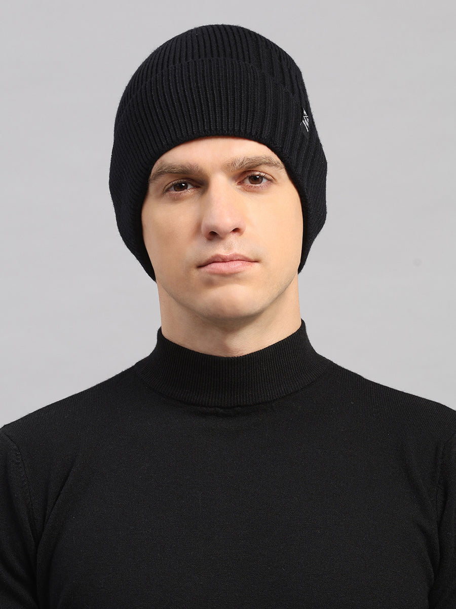 Buy Men Black Printed Blend Wool Cap Online in India - Monte Carlo