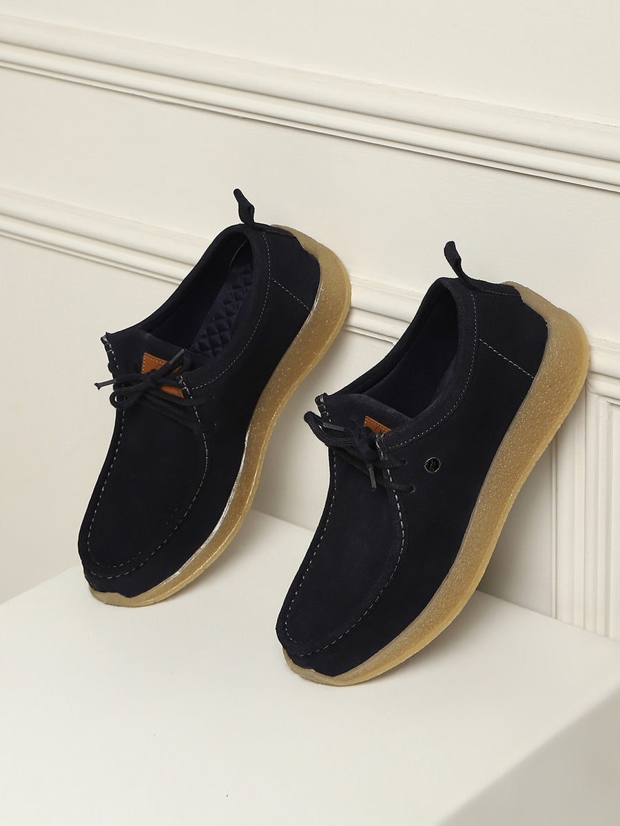Buy Monte Carlo Navy Blue Casual Moc-Toe-Lace Up Shoe for Men Online in ...