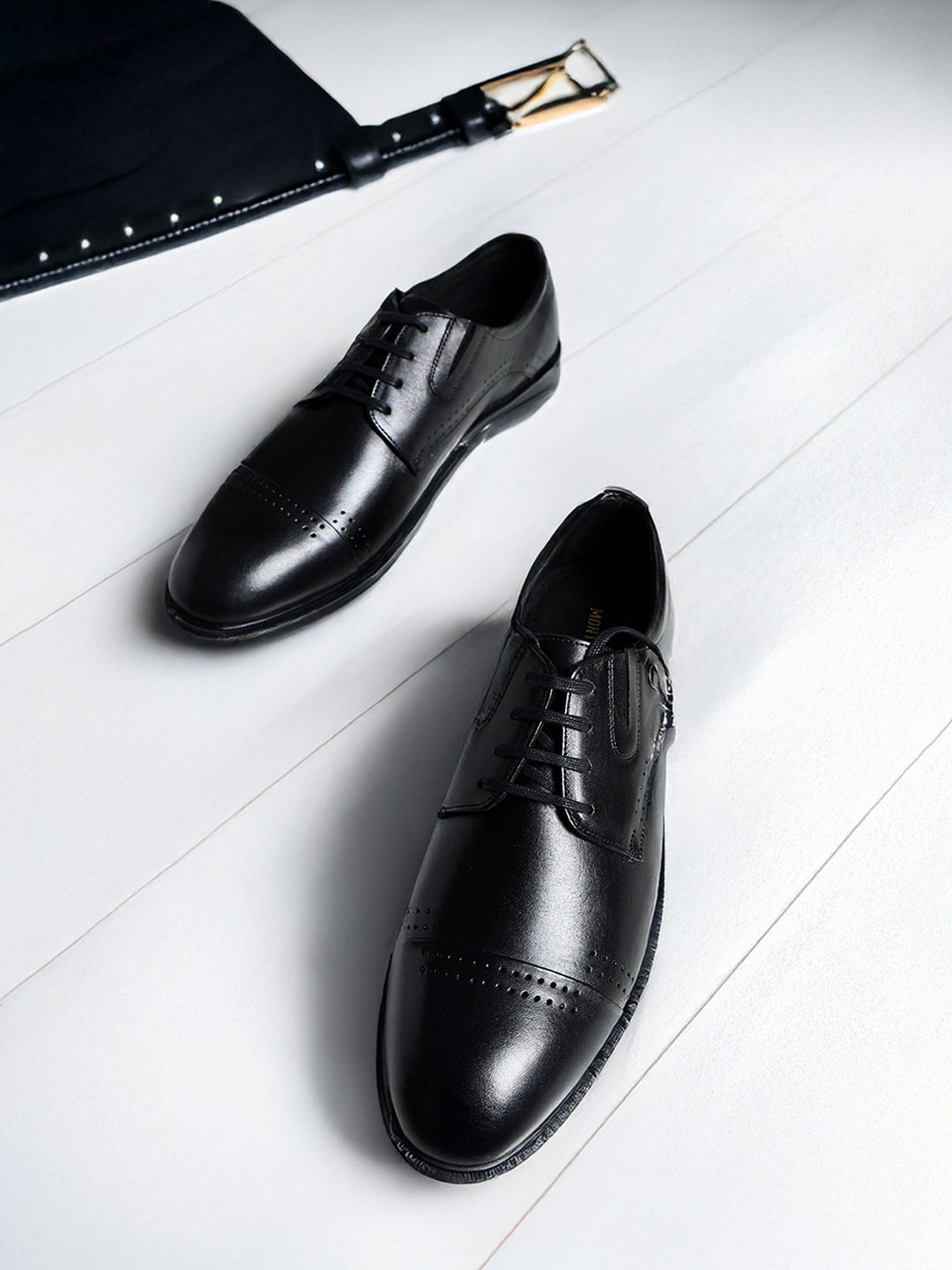 Buy Monte Carlo Formal Derby Black Shoes for Men Online in India ...
