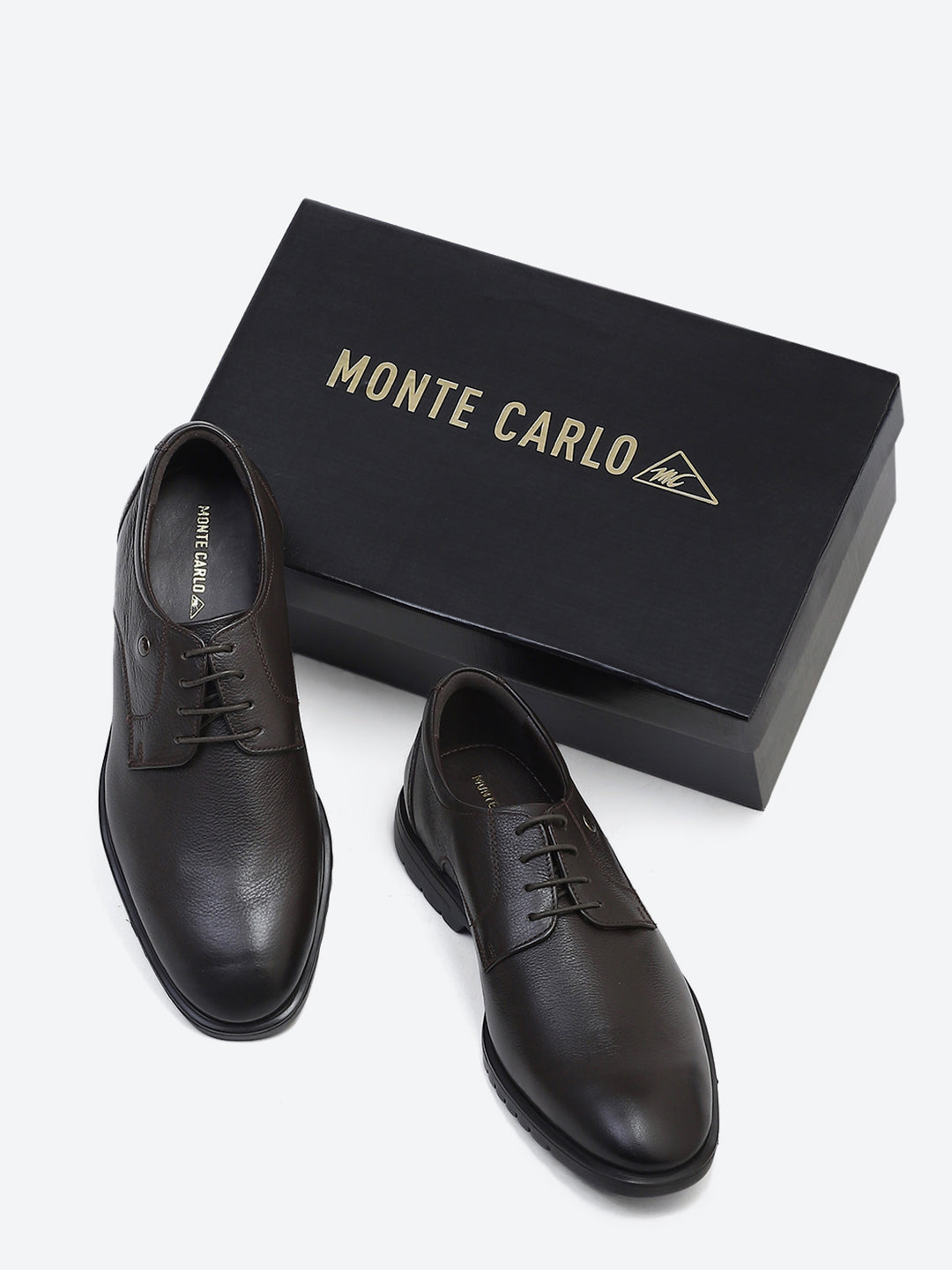 Buy Men Brown Lace Up Genuine Leather Formal Derby Online in India ...