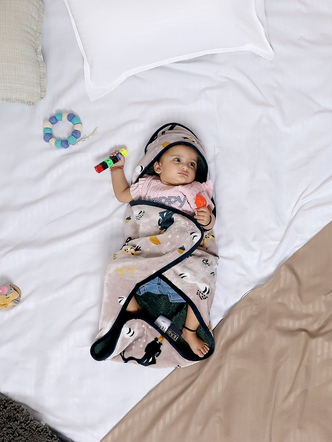 Buy Printed Baby Blanket 2 Ply, 240 GSM, 0.375 kg (Albert) Online in ...