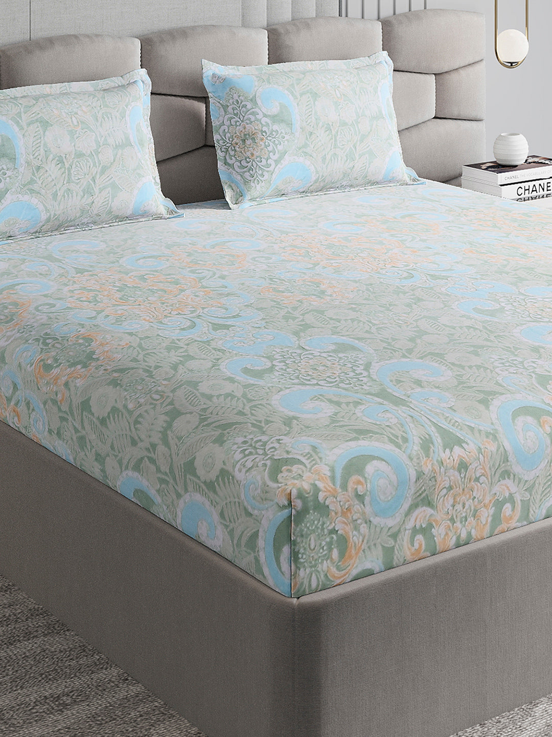Buy 393 GSM 100% Polyester King Bed 1 Bedsheet with 2 Pillow Cover ...