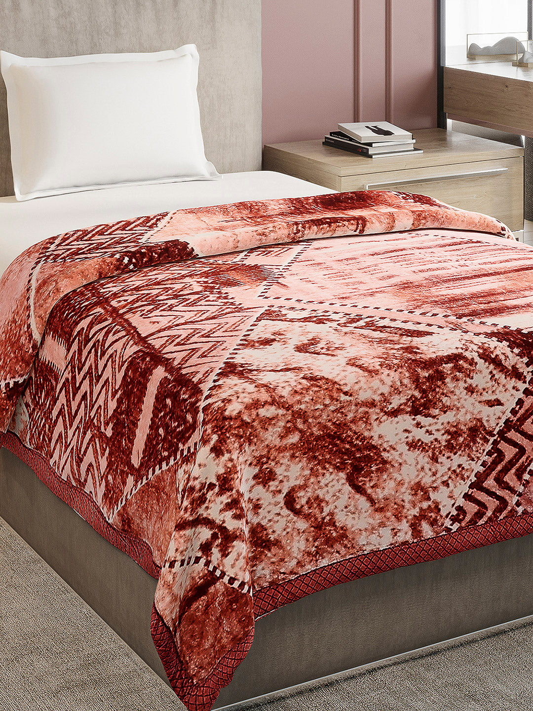 Buy Printed Single Bed Reversible Blanket 2 Ply, 597 GSM, 2.1 kg ...