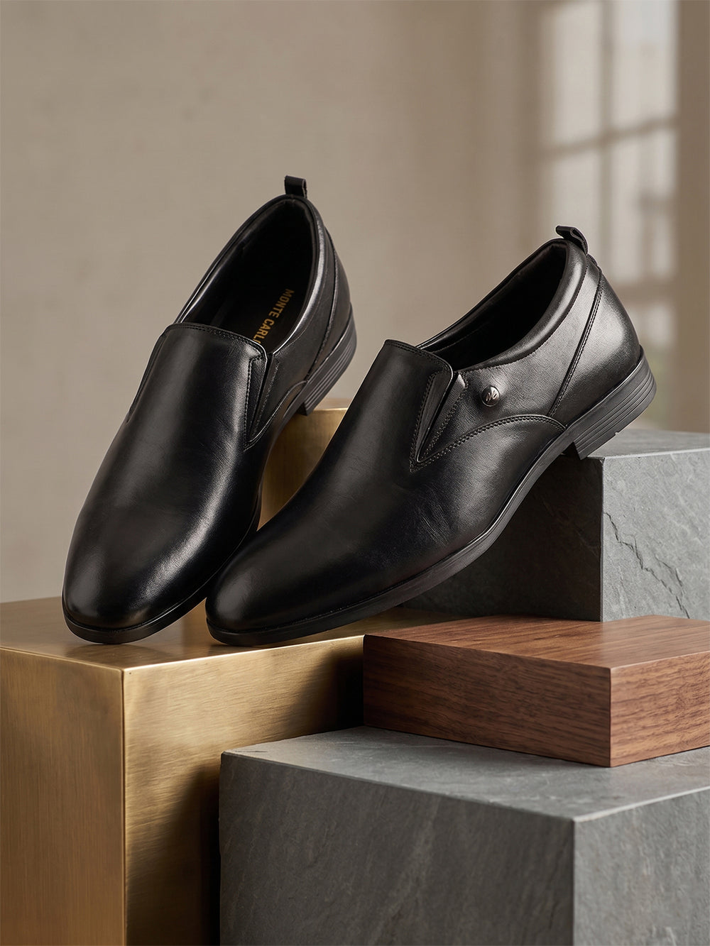 Buy Monte Carlo Men's Leather Formal Slip-On Shoes for Office, Business ...