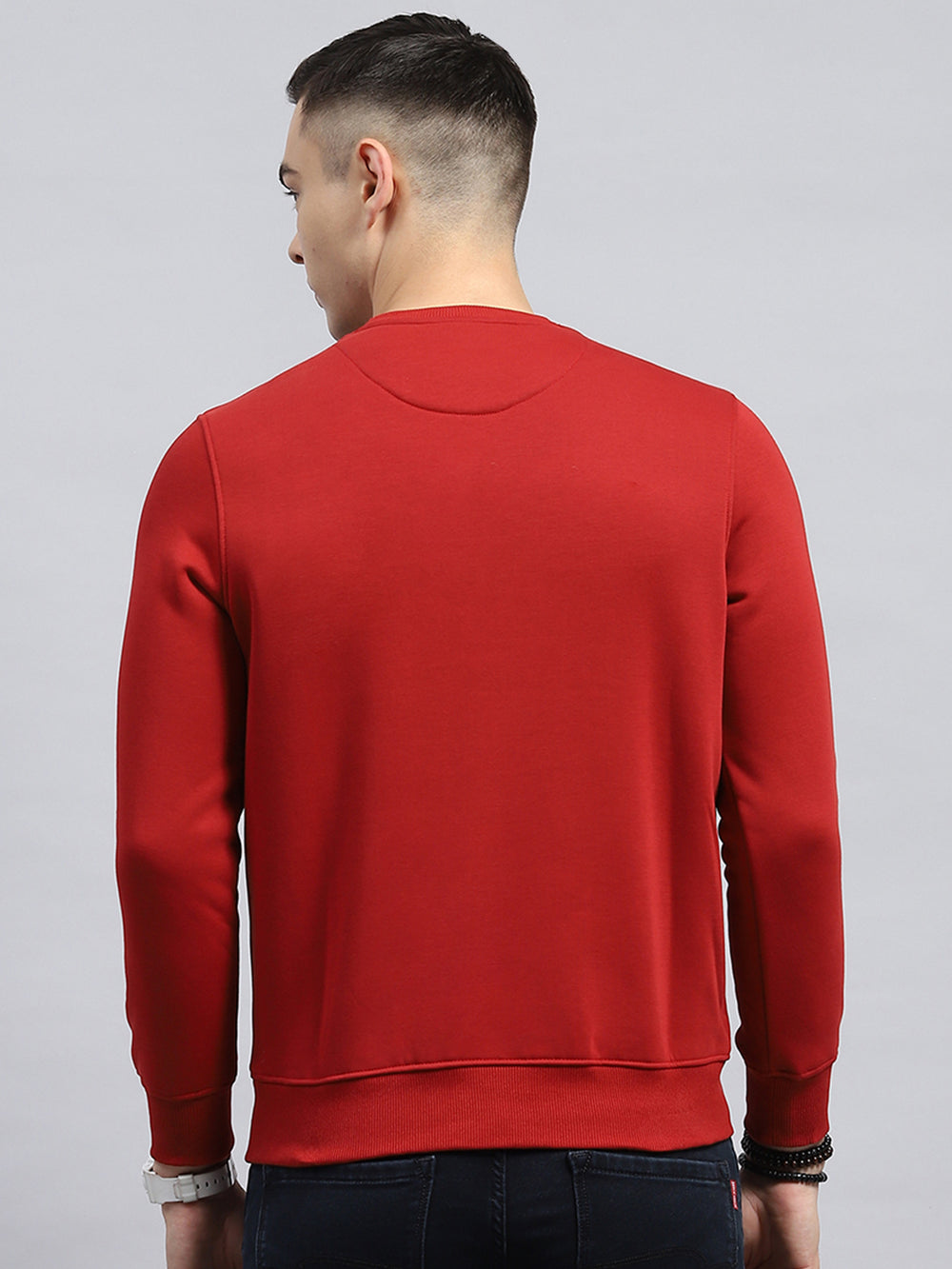 Buy Men Maroon Printed Round Neck Full Sleeve Sweatshirt Online in ...
