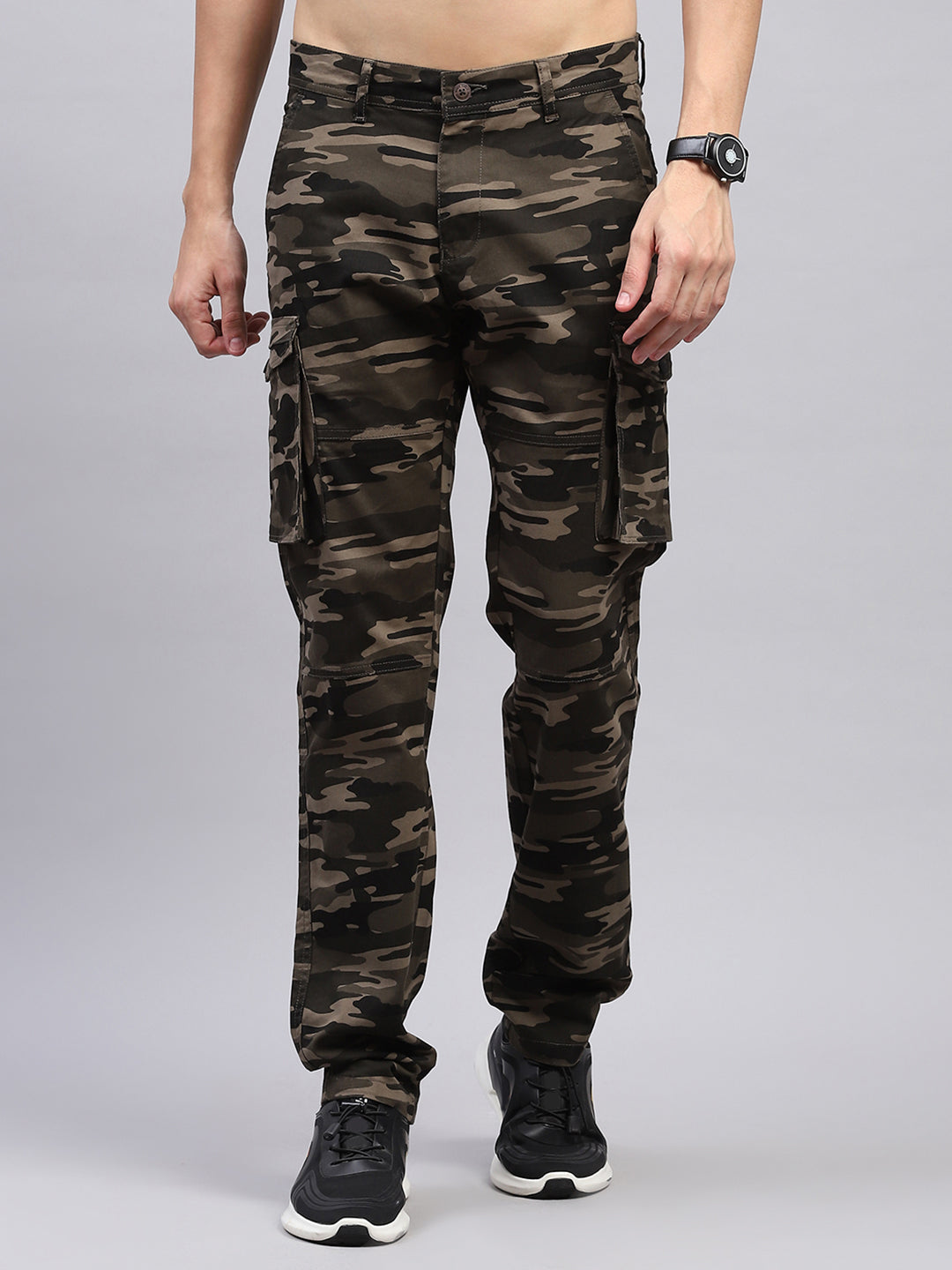 Buy Men Olive Printed Cargo Cargo Online in India - Monte Carlo
