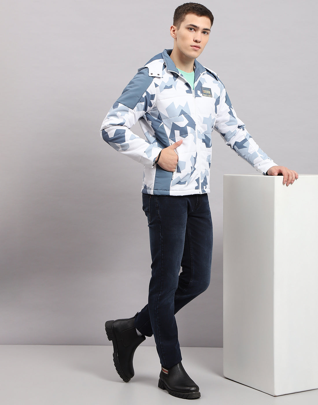 Buy Men Multicolor Printed Hooded Full Sleeve Jacket Online in India ...