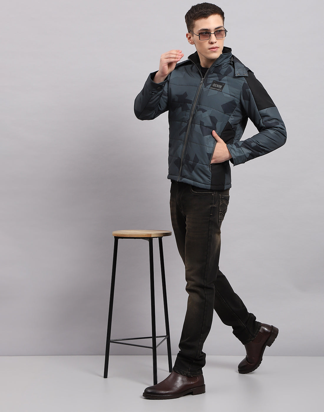Buy Men Multicolor Printed Hooded Full Sleeve Jacket Online in India ...