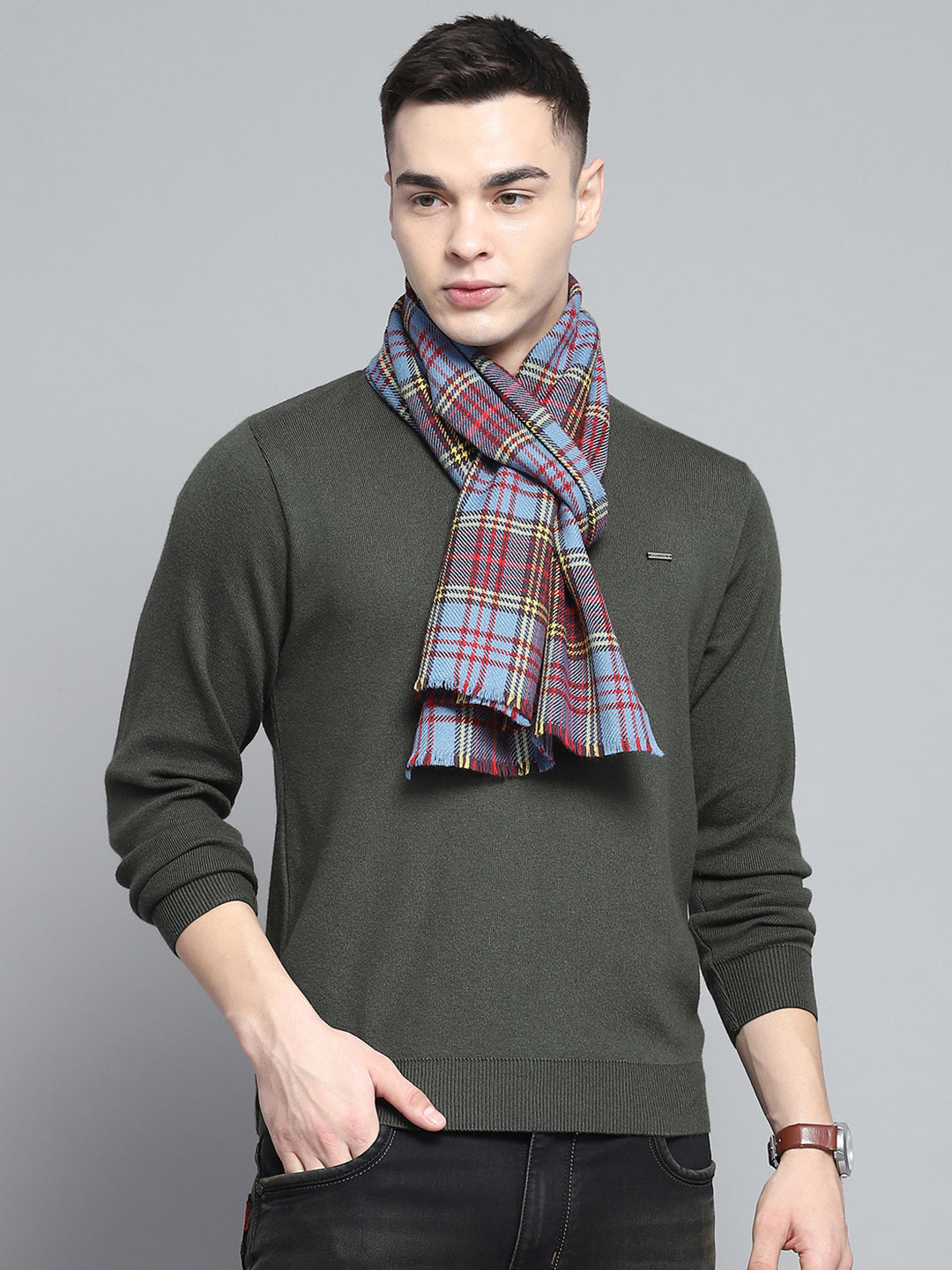 Buy Men Multicolor Self Design Muffler Online in India - Monte Carlo