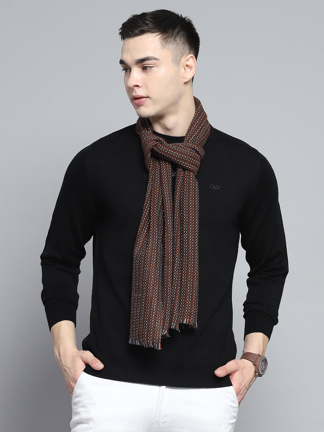Buy Men Multicolor Self Design Muffler Online in India - Monte Carlo