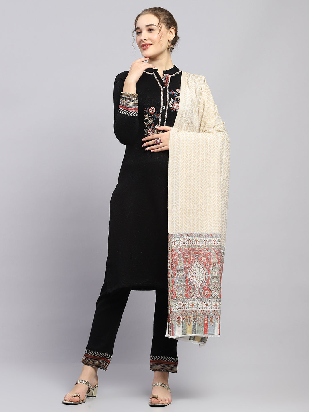 Buy Women Multicolor Self Design Shawl Online in India - Monte Carlo