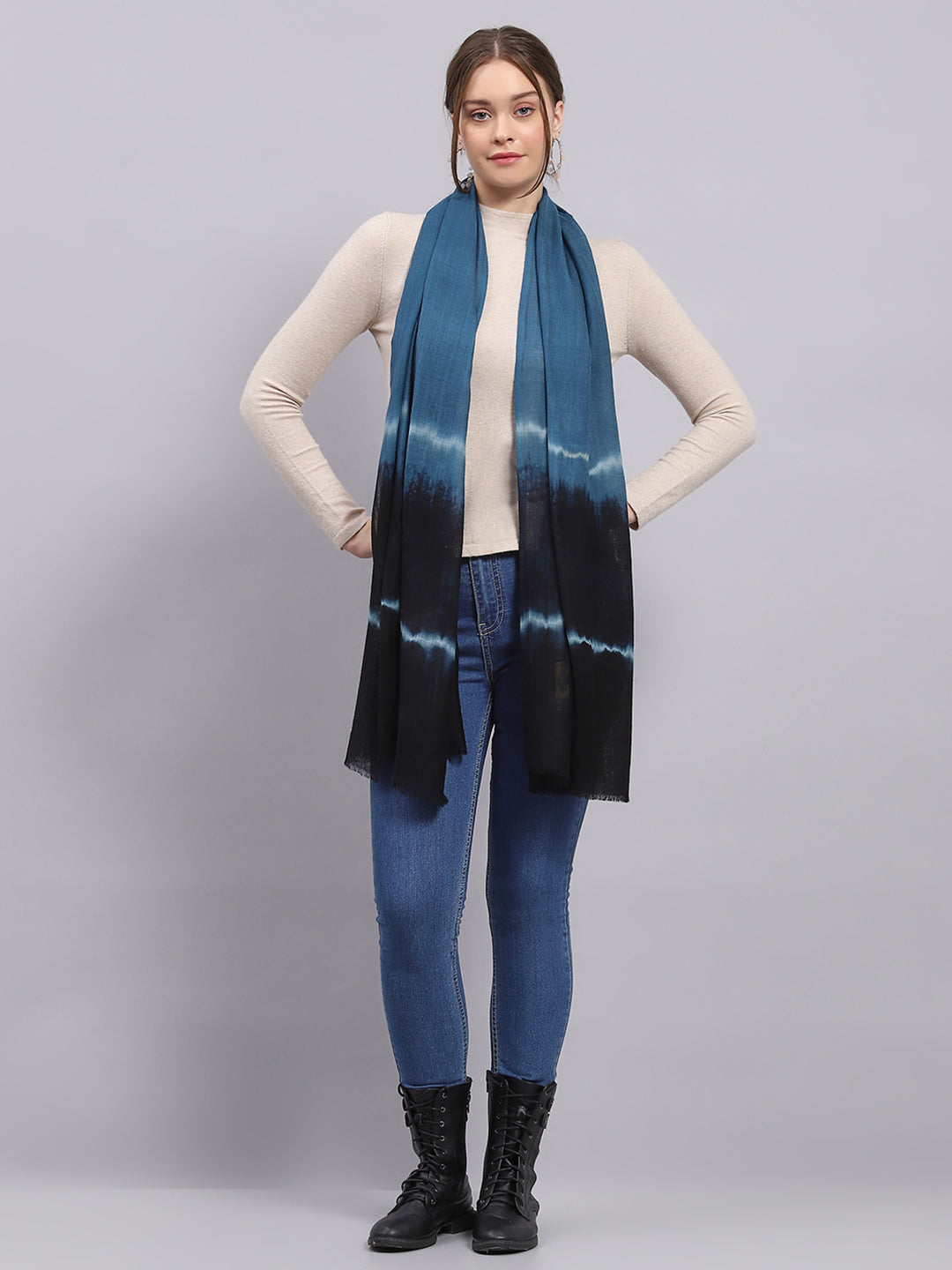 Buy Women Blue Solid Stole Online in India - Monte Carlo