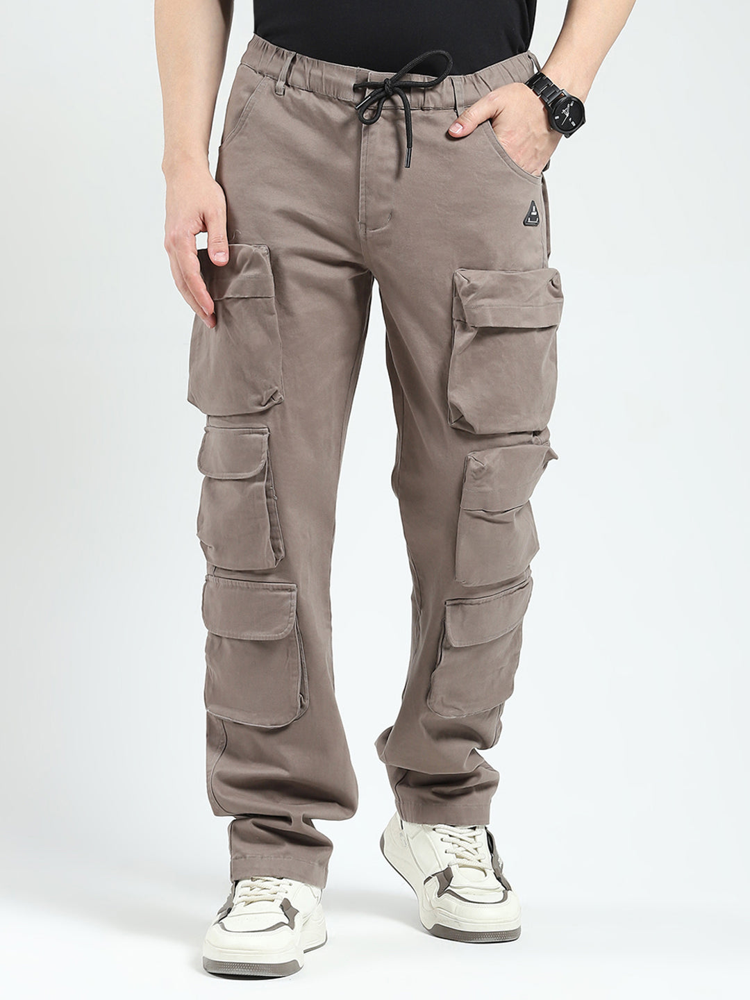 Buy Men Grey Solid Straight Fit Cargo Online in India - Rock.it