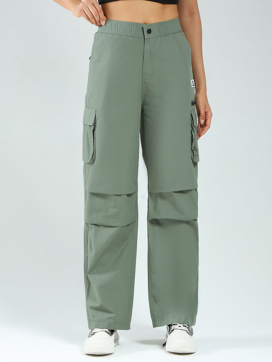 Buy Women Green Solid Straight Fit Cargo Online in India - Monte Carlo