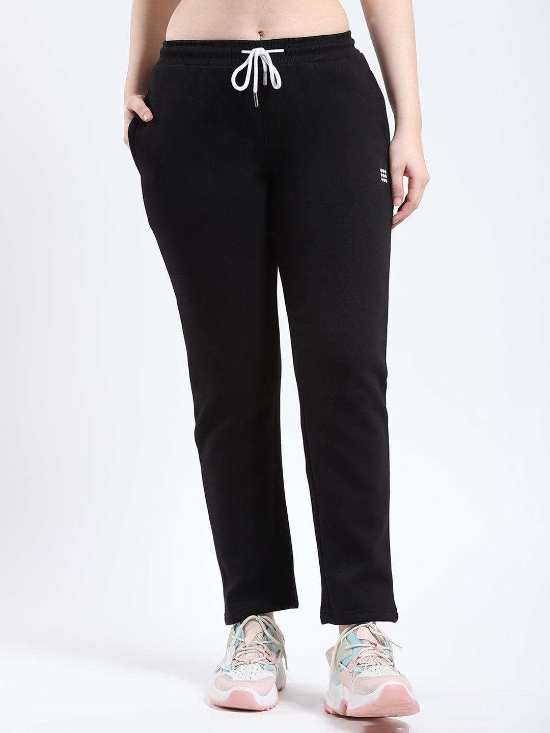 Buy Rock.it Women Black Solid Regular Fit Winter Lower Online in India ...