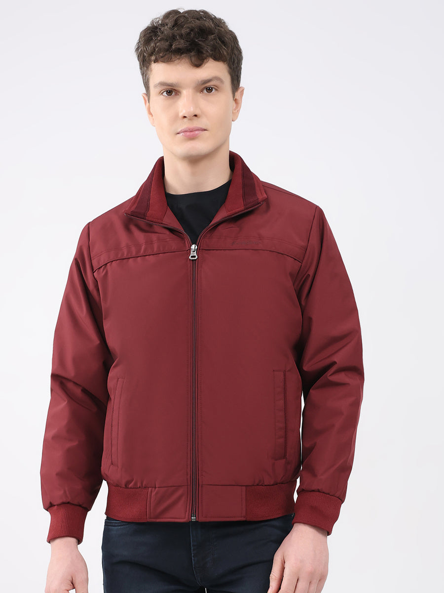 Buy Men Maroon Solid Collar Full Sleeve Jacket Online in India - Monte ...