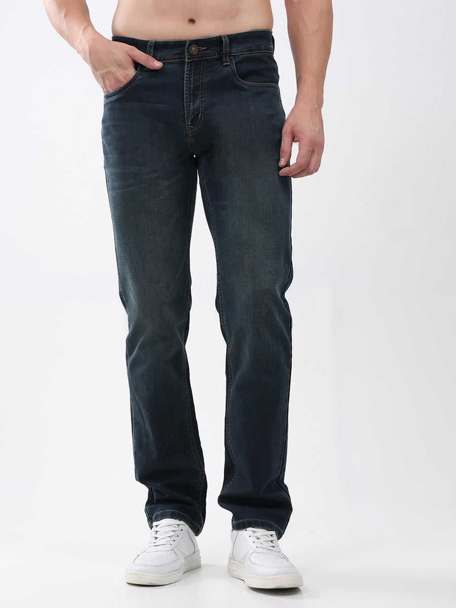 Buy Men Green Solid Straight Fit Denim Online in India - Monte Carlo