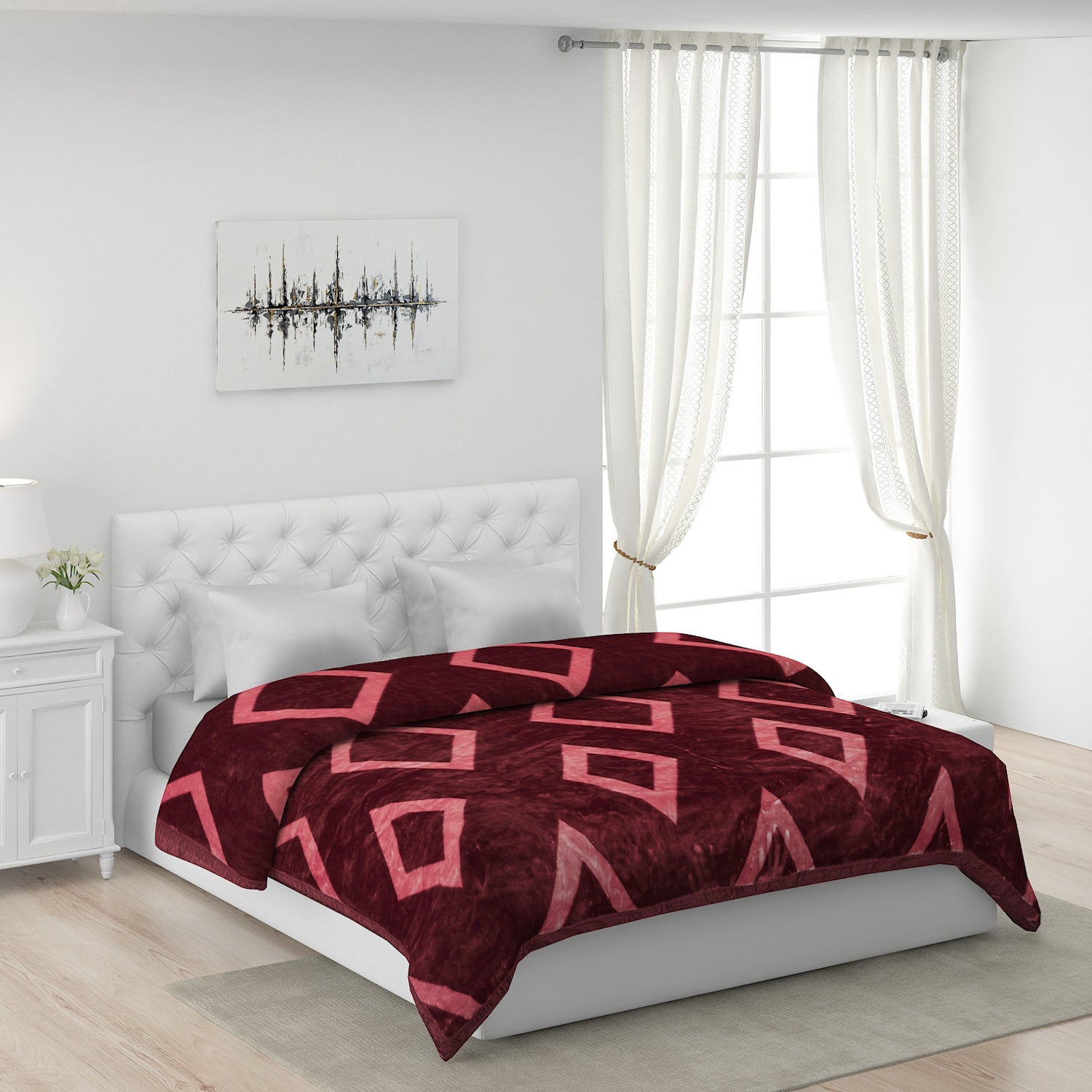 Buy Printed Double Bed Blanket for Mild Winter -1 Ply Online in India ...