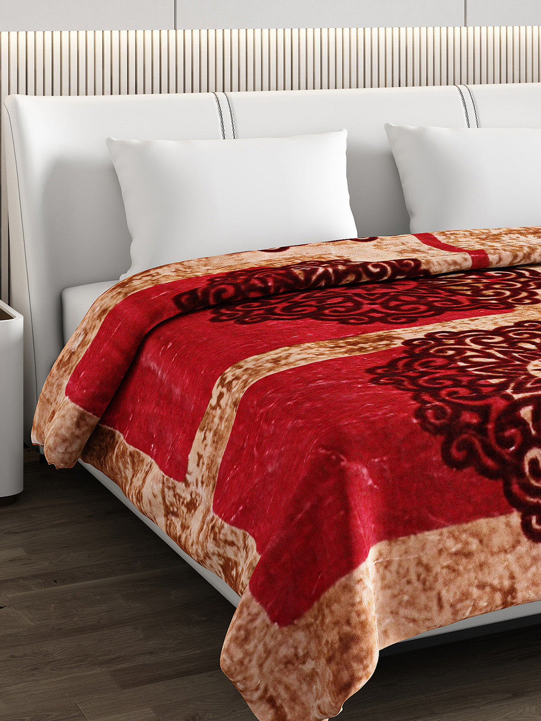 Buy Printed Double Bed 691 GSM Blanket Bennett Super Soft 2 Ply (Weight ...