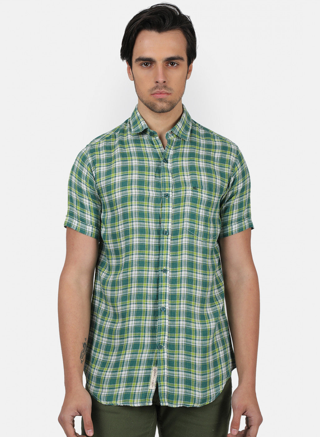 Buy Men Green Check Shirts Online in India - Monte Carlo
