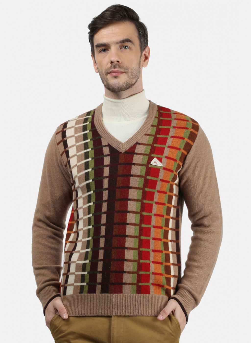 Buy Men Light Brown Solid Pullover Online in India - Monte Carlo