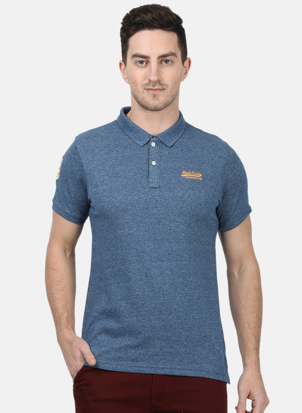 Buy Mens Blue Plain T-Shirts Online in India - Monte Carlo