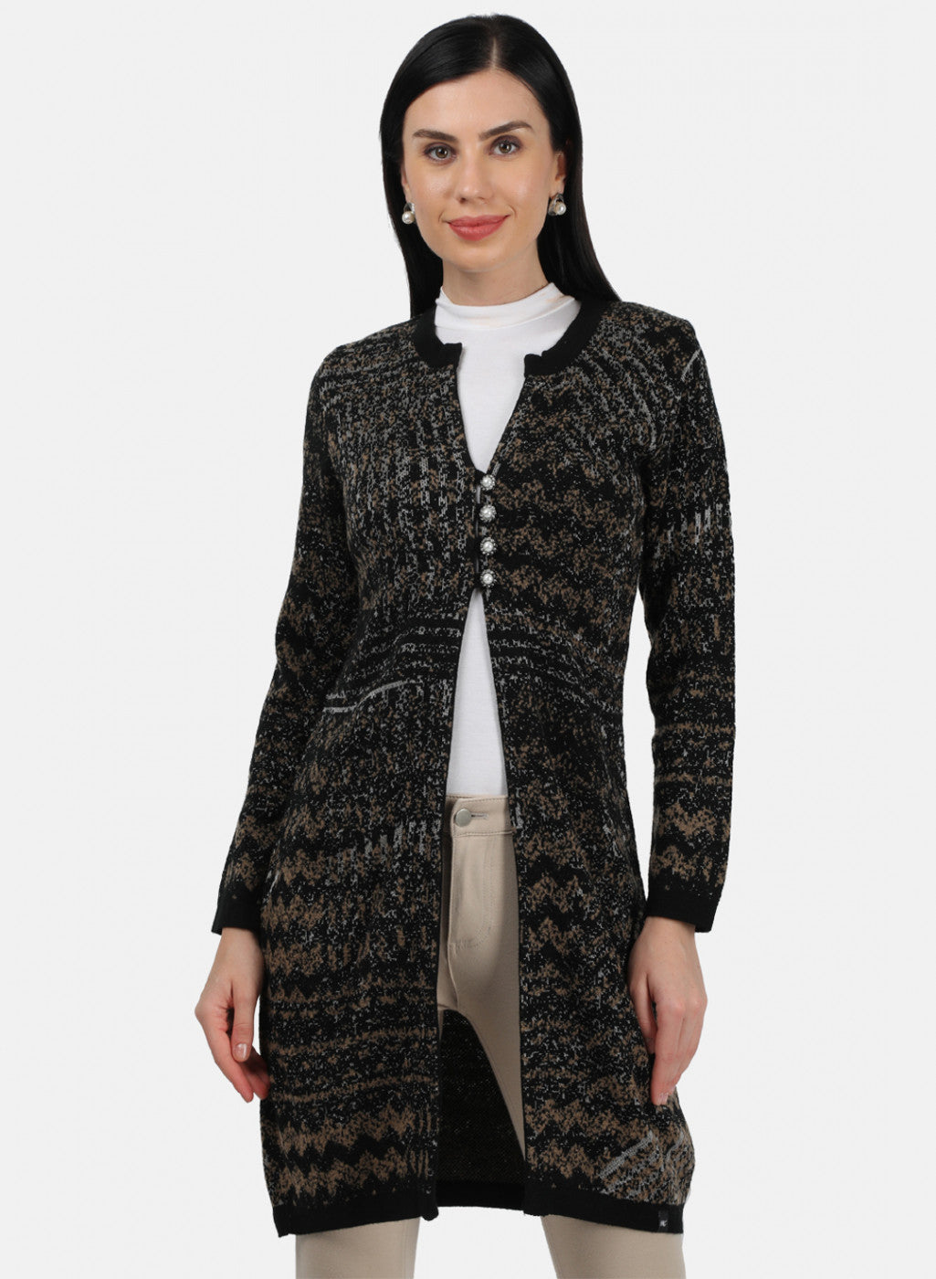 Buy Women Black Solid Cardigan Online in India - Monte Carlo