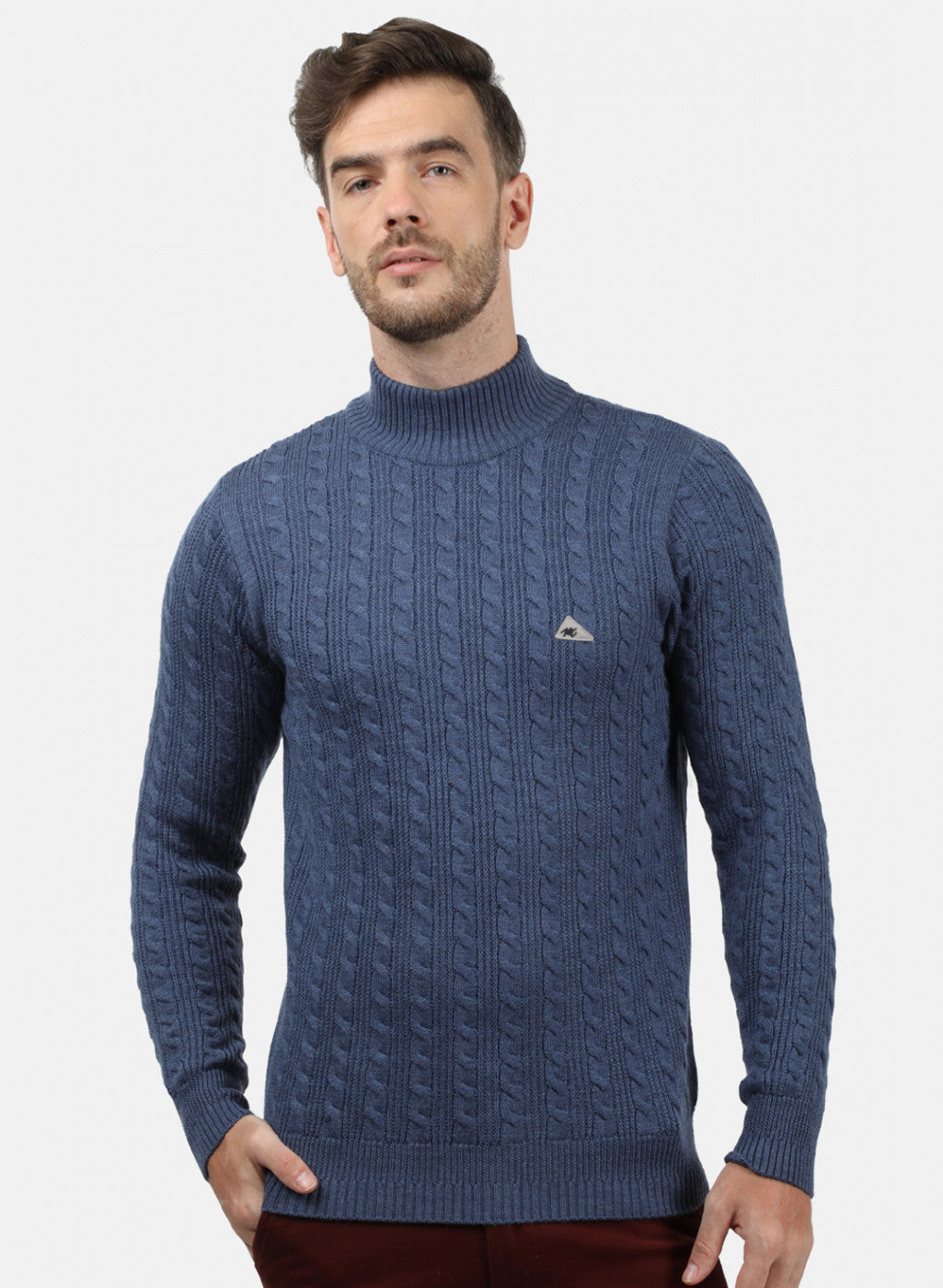 Buy Men Blue Self Pullover Online in India - Monte Carlo