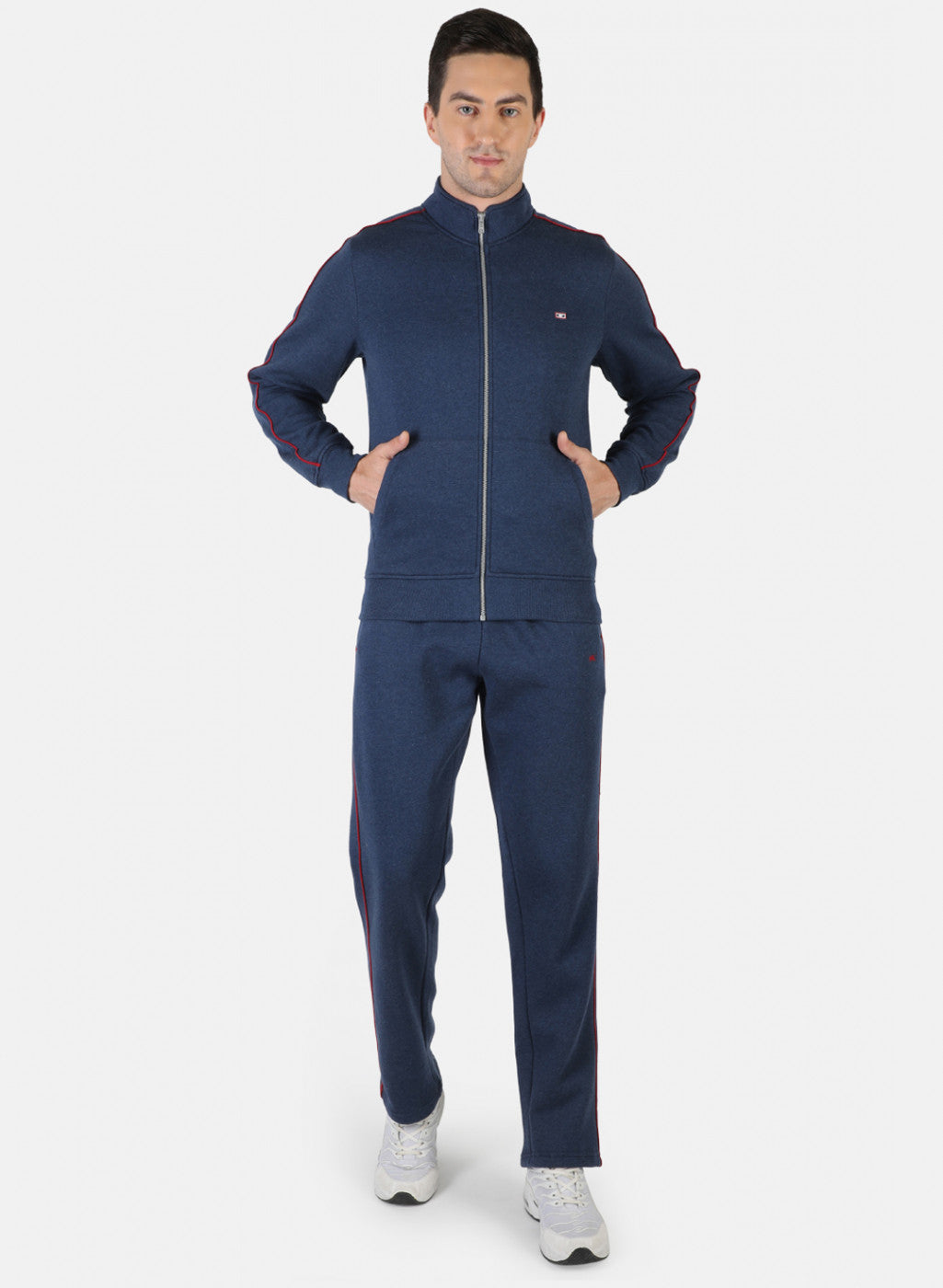 Buy Men Navy Blue Plain Tracksuit Online in India - Monte Carlo