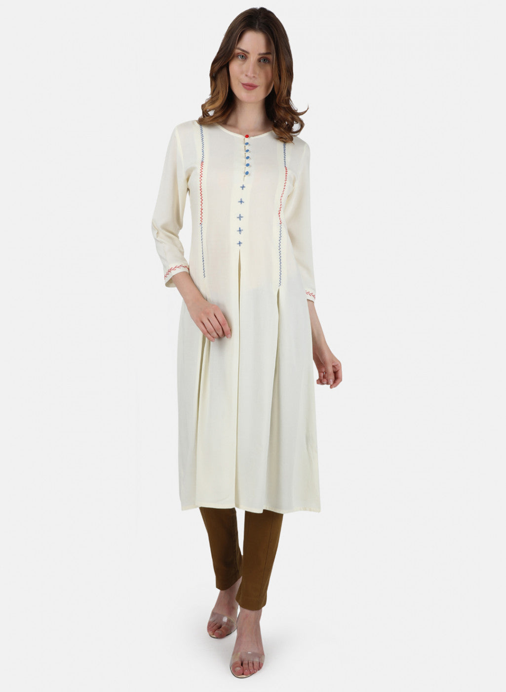 Buy Womens Off White Plain Tunic Online in India - Monte Carlo