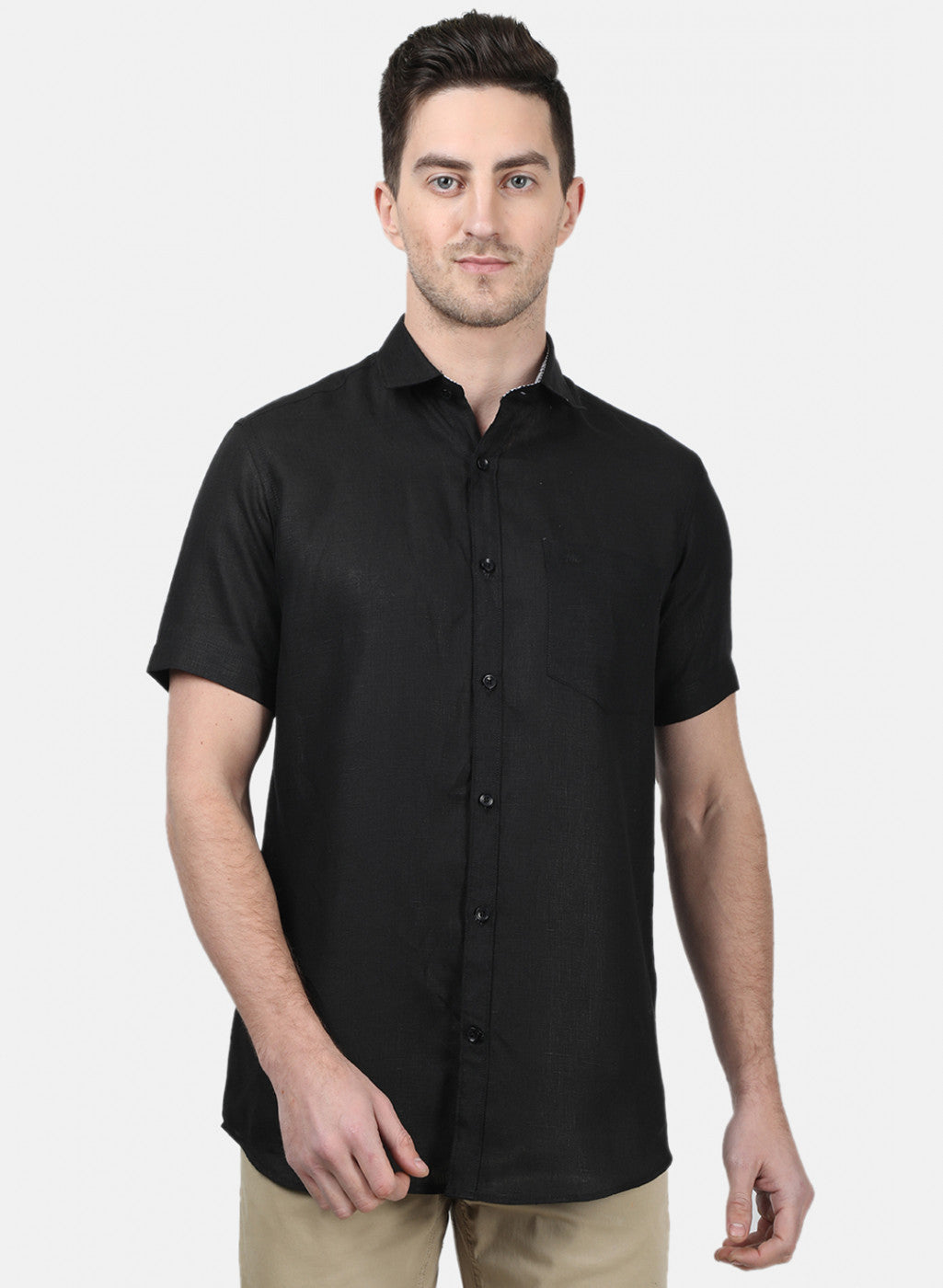 Buy Mens Black Solid Shirts Online in India - Monte Carlo