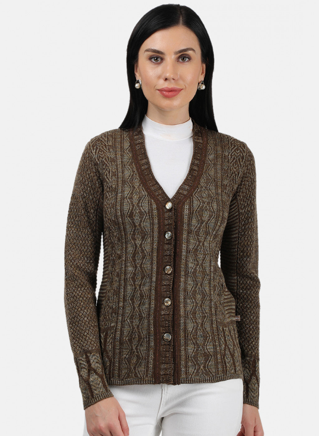 Buy Women Brown Solid Cardigan Online in India - Monte Carlo
