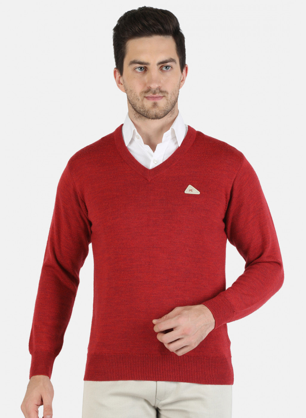 Buy Men Red Solid Pullover Online in India - Monte Carlo