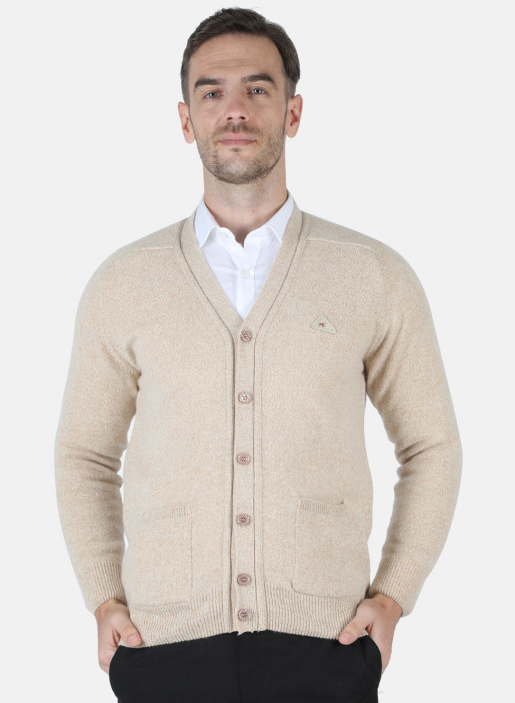 Buy Men Beige Solid Cardigan Online in India - Monte Carlo