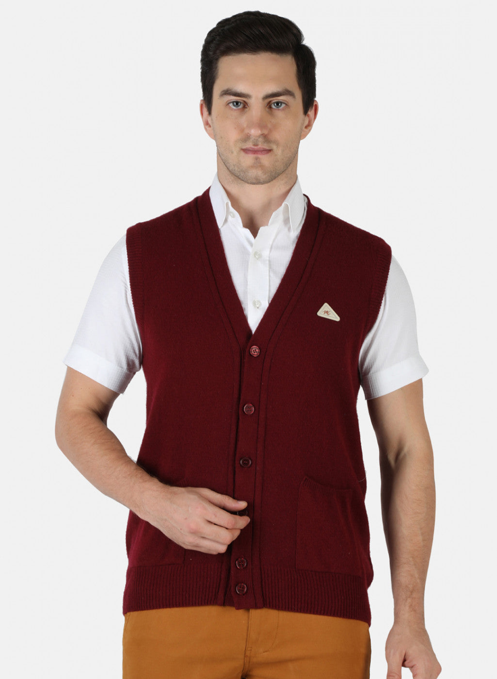 Buy Men Maroon Solid Cardigan Online in India - Monte Carlo