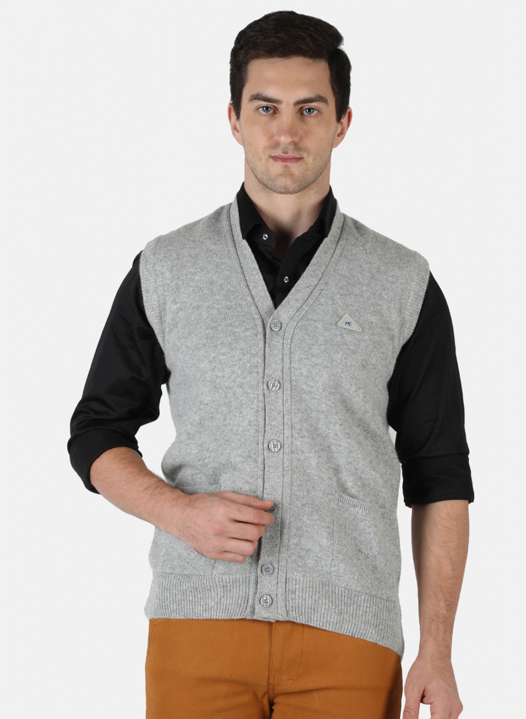 Buy Men Grey Solid Cardigan Online in India - Monte Carlo