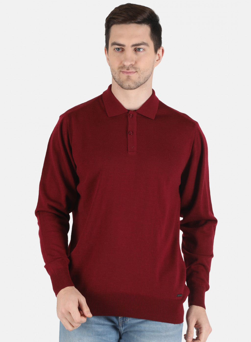 Buy Men Maroon Solid T-Shirt Online in India - Monte Carlo