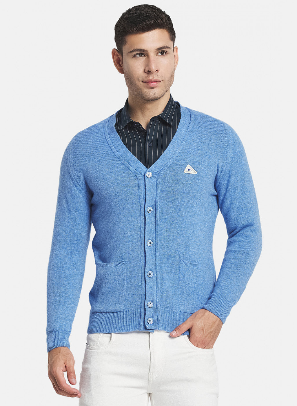 Buy Men Blue Solid Cardigan Online in India - Monte Carlo