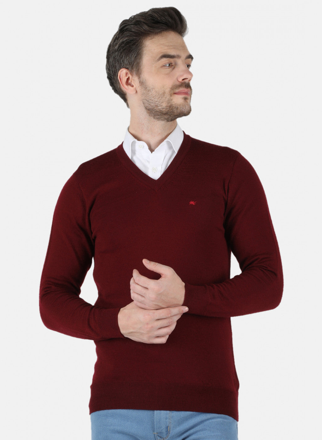 Buy Men Maroon Solid Pullover Online in India - Monte Carlo