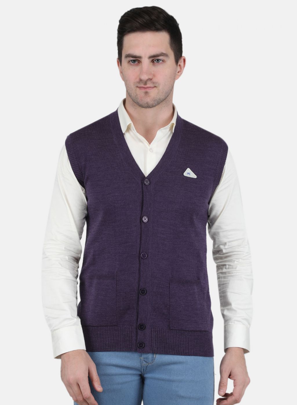 Buy Men Purple Solid Cardigan Online in India - Monte Carlo