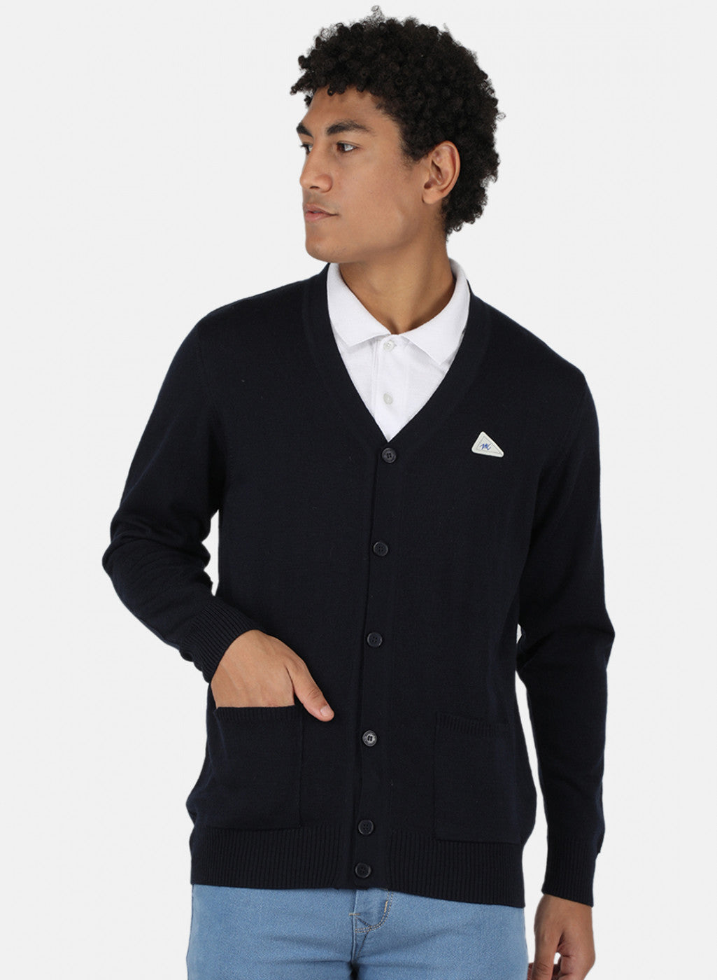 Buy Men Navy Blue Solid Cardigan Online in India - Monte Carlo
