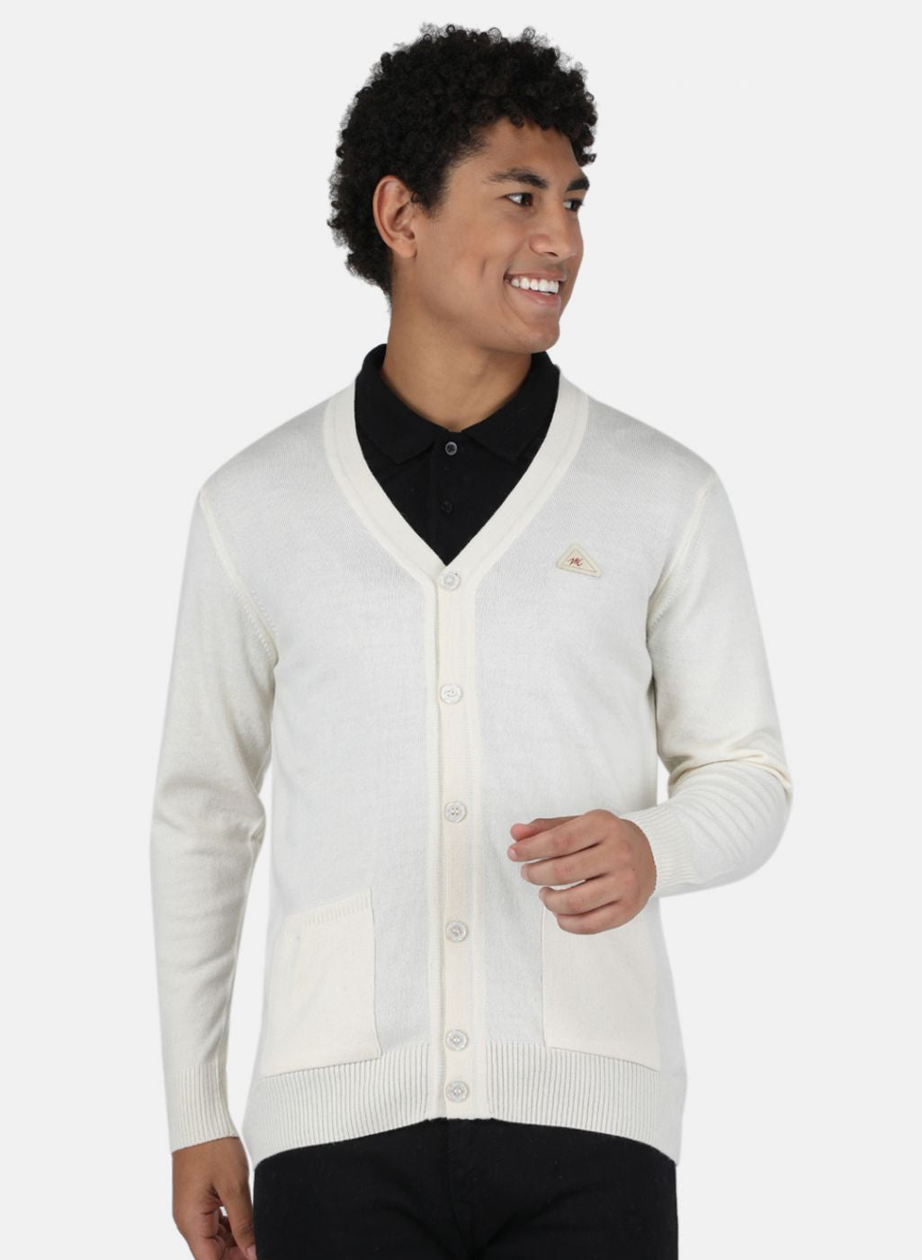 Buy Men Off White Solid Cardigan Online in India - Monte Carlo